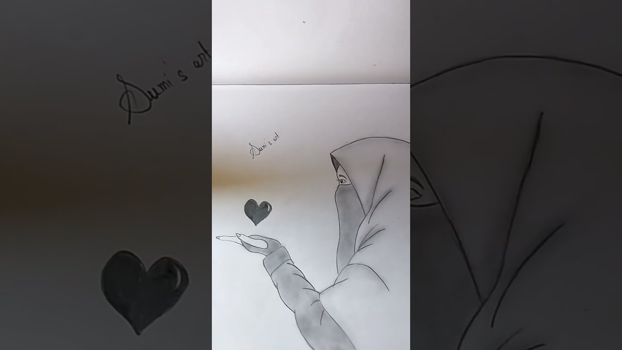 How to draw a girl with hijab || Hijab girl pencil sketch || Drawing ...