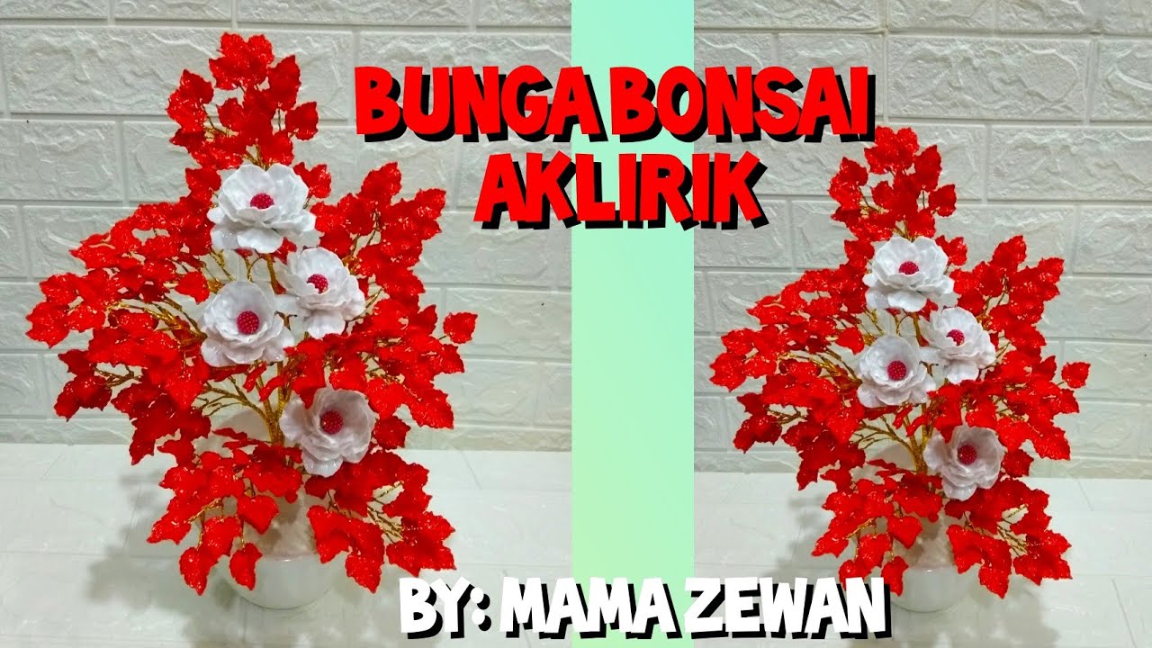 Tutorial cara merangkai bunga bonsai Akrilik - YouTube