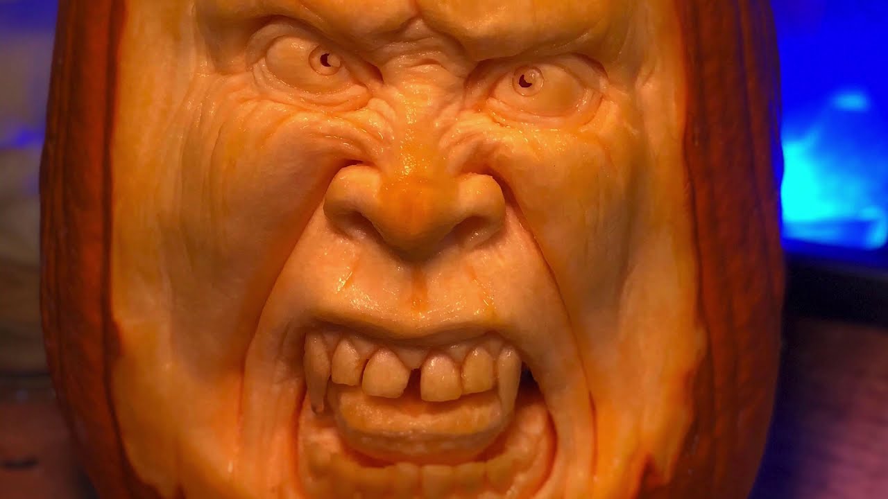 Paul Dever - Pumpkin carving Time lapse_ MAD MAN - YouTube