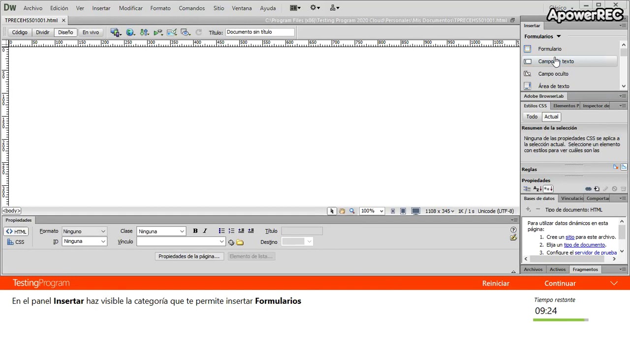 HACER VISIBLE UNA CATEGORIA DEL PANEL INSERTAR - YouTube