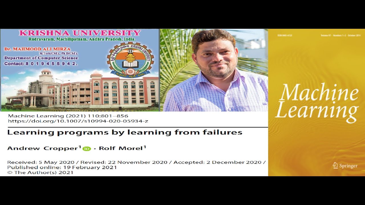 How To Read Machine Learning Journal Springer Latest 2021 New Research ...