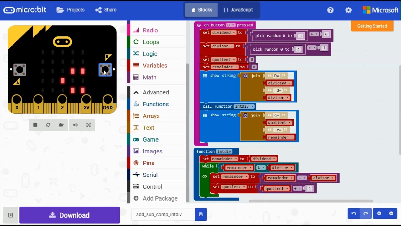 The BBC micro:bit - ADD/SUB/COMP (I) - YouTube