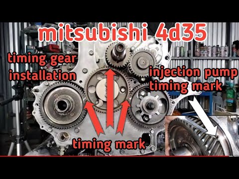 MITSUBISHI 4D35||TIMING MARK||TIMING GEAR||INSTALLATION - YouTube