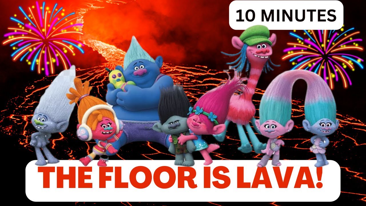 Trolls Brain Break Workout! THE FLOOR IS LAVA & Mini Games for Kids ...