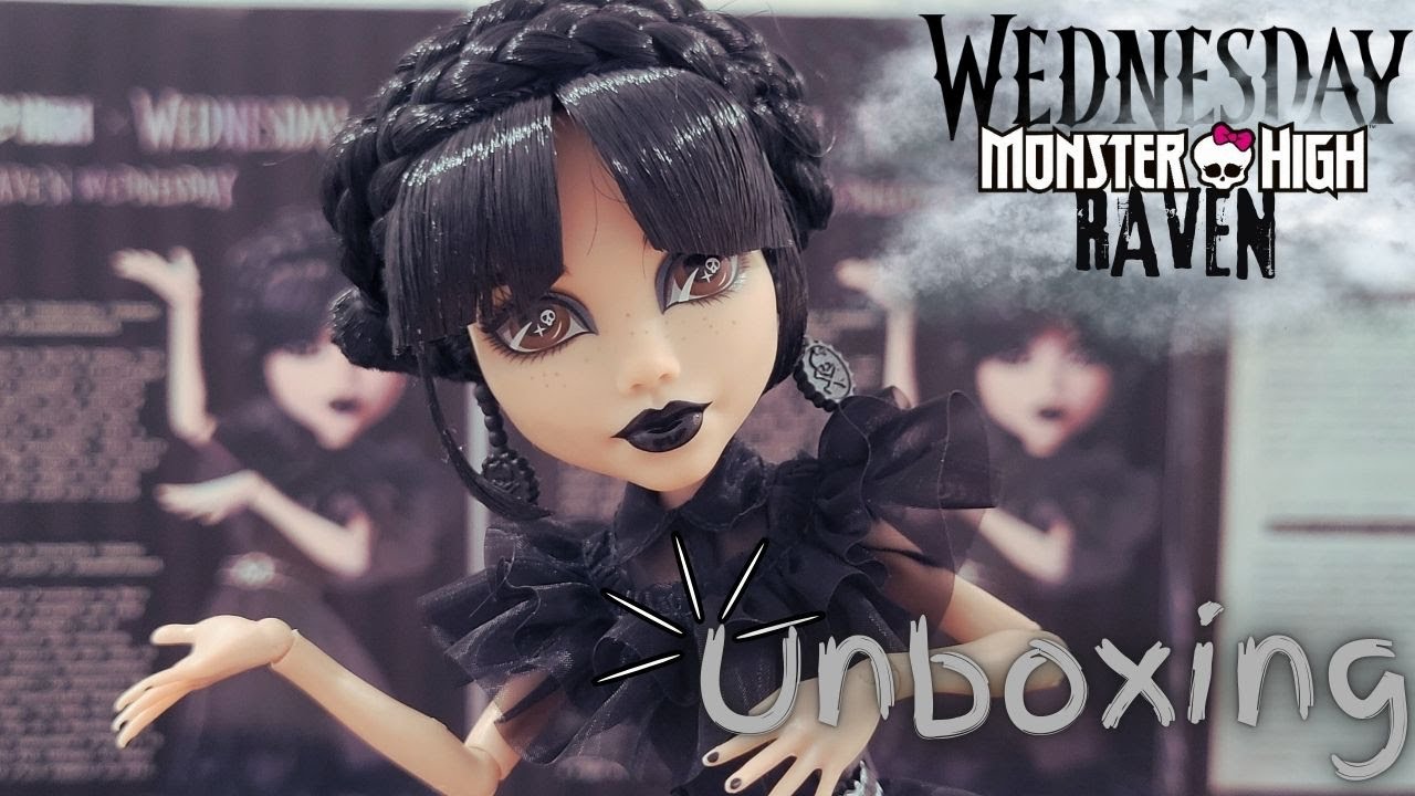 RAVEN WEDNESDAY ADDAMS MERLINA MONSTER HIGH DOLL UNBOXING & REVISION ...