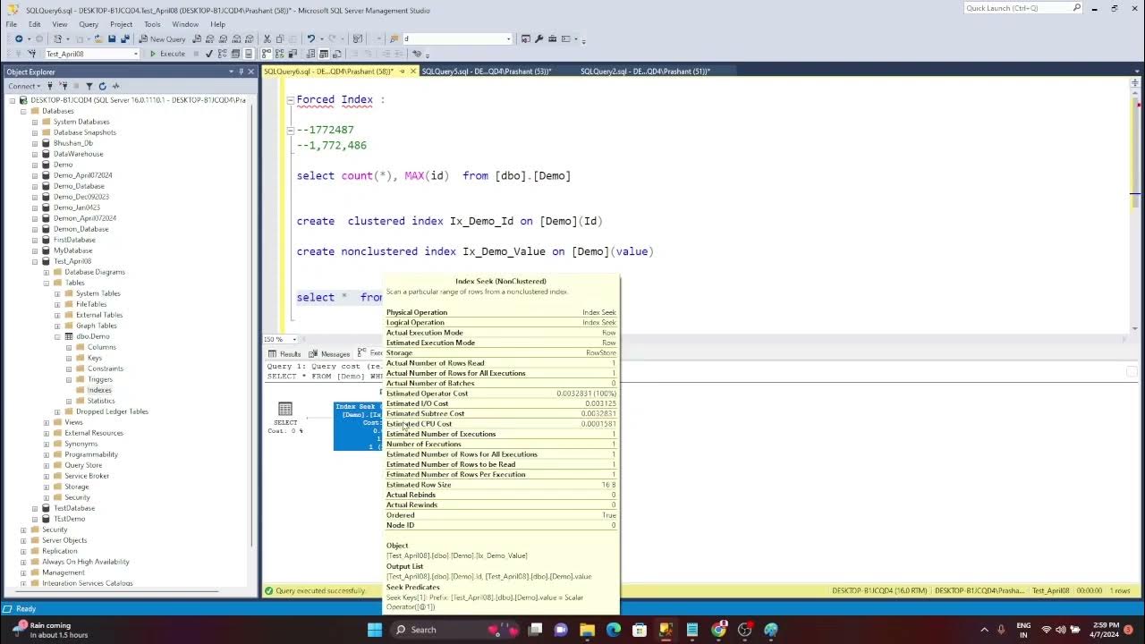 Sql performance (Part 4) - Forced Index on Query - YouTube
