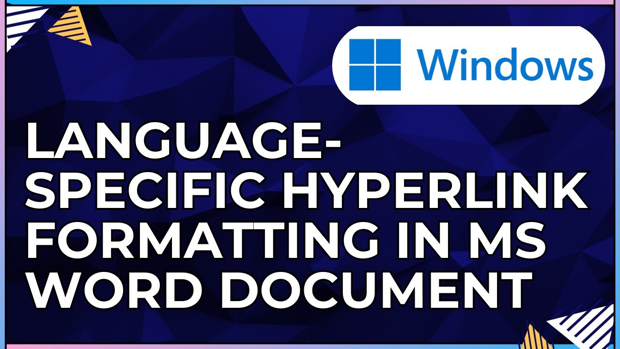 How To Deal With Language Specific Hyperlink Formatting In a Microsoft ...