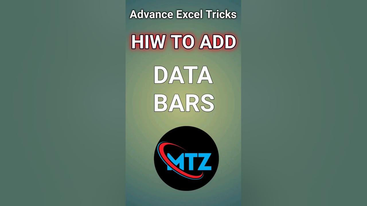 How add Data Bars in Excel #exceltricks #exceltutorial #exceltips #excel 📱📱📱📱📱📱💻💻💻💻 - YouTube