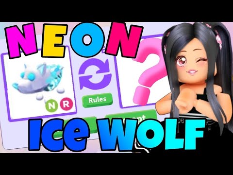 Trading Neon Ice Wolf In Adopt Me (Giveaway Now Ended) - YouTube