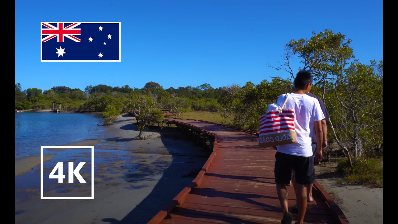 【4K】Beautiful walk along a sunny Ocean Walkway in the Gold Coast ...