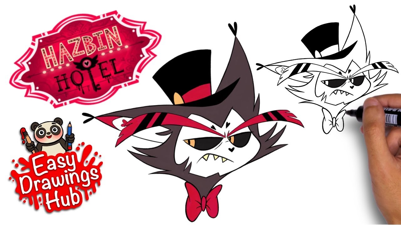 Drawing Husk from Hazbin Hotel in 6 minutes! (EASY TUTORIAL) - YouTube