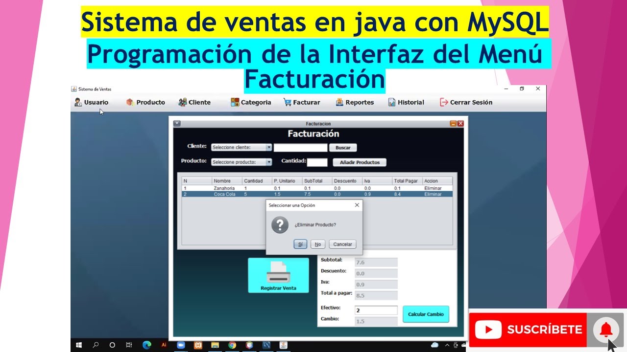 PARTE 18. - Programación de la Interfaz del Menú Facturación👻🖥️ Sistema ...
