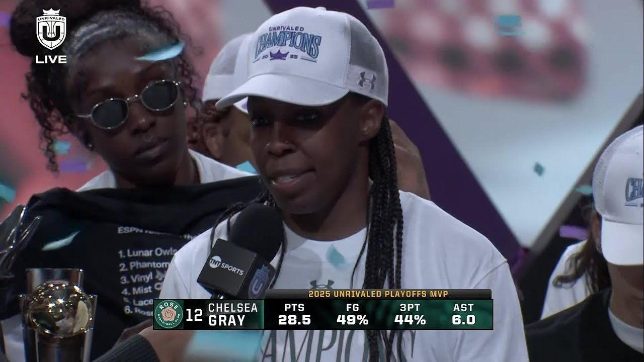 🏆 Trophy & MVP presentation, Rose win Unrivaled Championship | women's ...