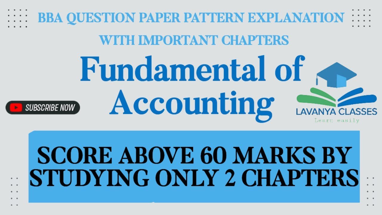 Fundamental of Accounting 1sem BBA question paper pattern explanation ...