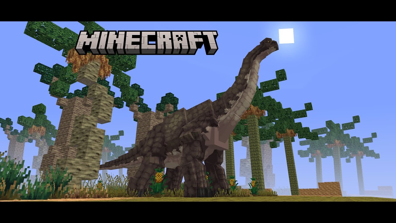 【Minecraft BE】 New dinosaur add-on creature showcase:Brachiosaurus ...