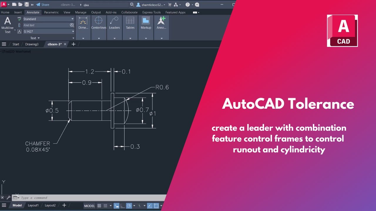 Understanding Tolerances in AutoCAD - Step by Step Tutorial - YouTube