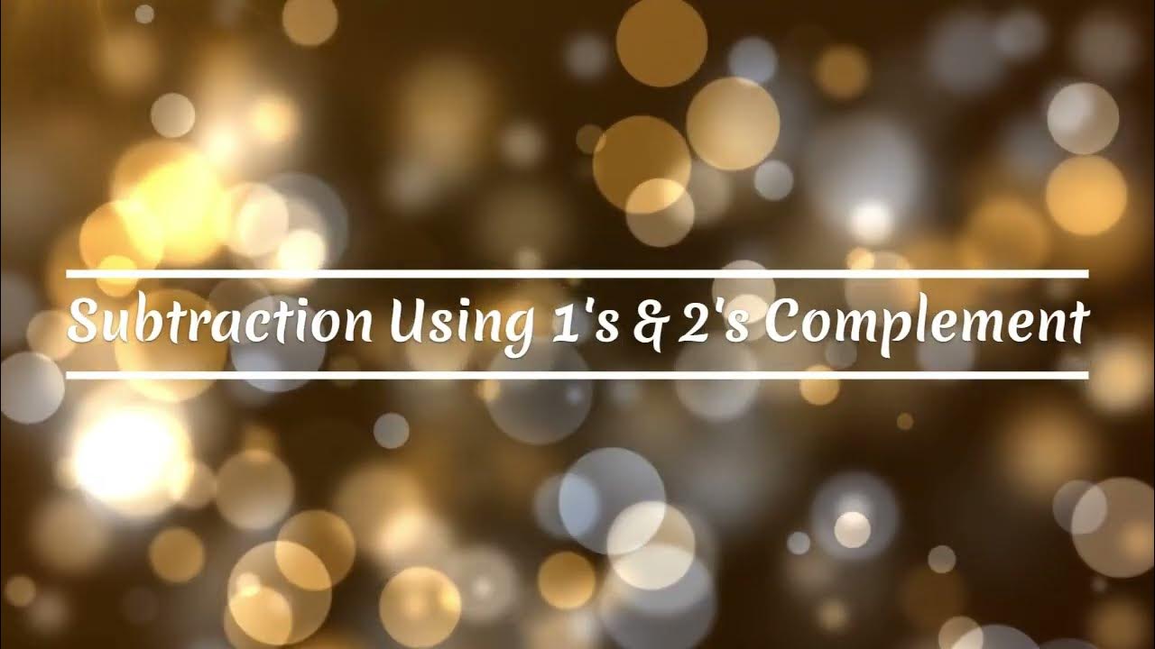 1's & 2's complement subtraction |@dineshkvm |#kec101 #kec201 # ...