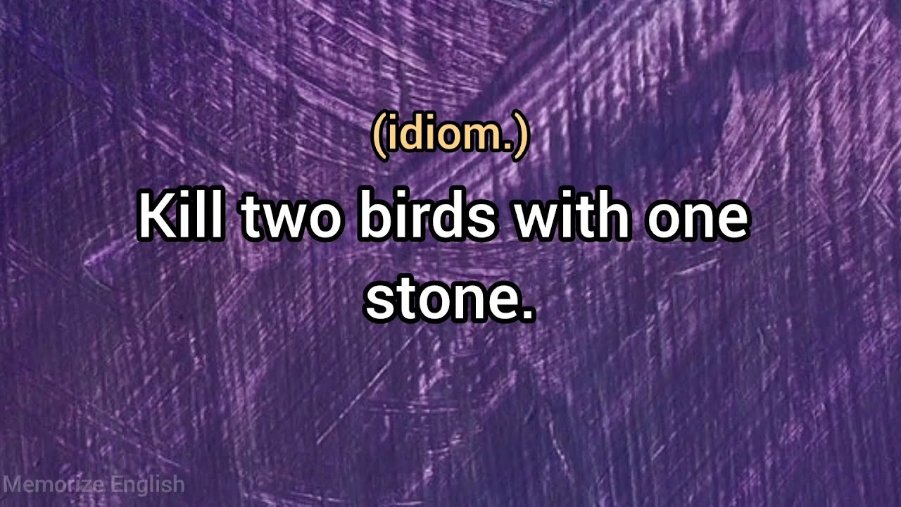 Kill Two Birds With One Stone (idiom.) Meaning And Usage | English ...