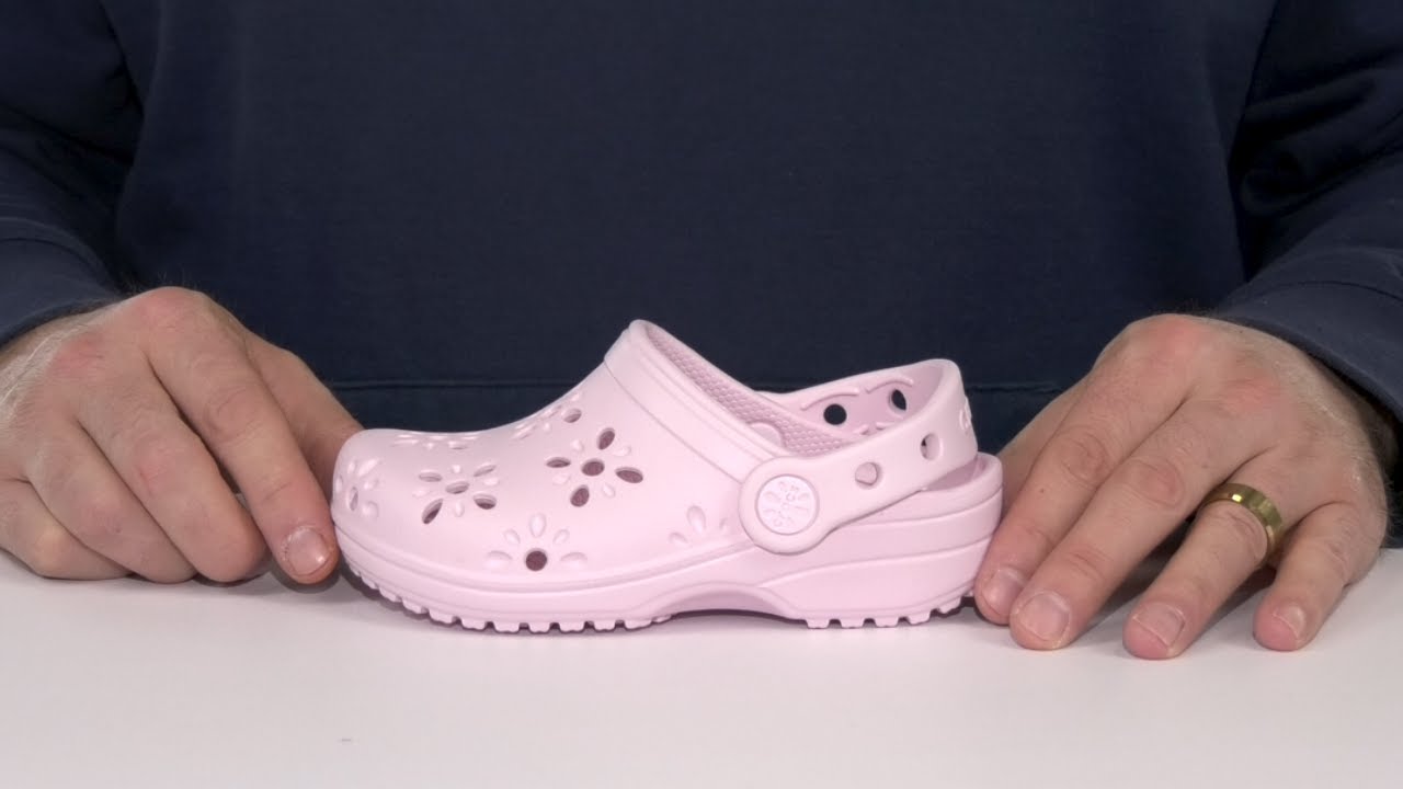 Crocs Kids Classic Clogs with Floral Cut Out Design (Toddler) SKU ...