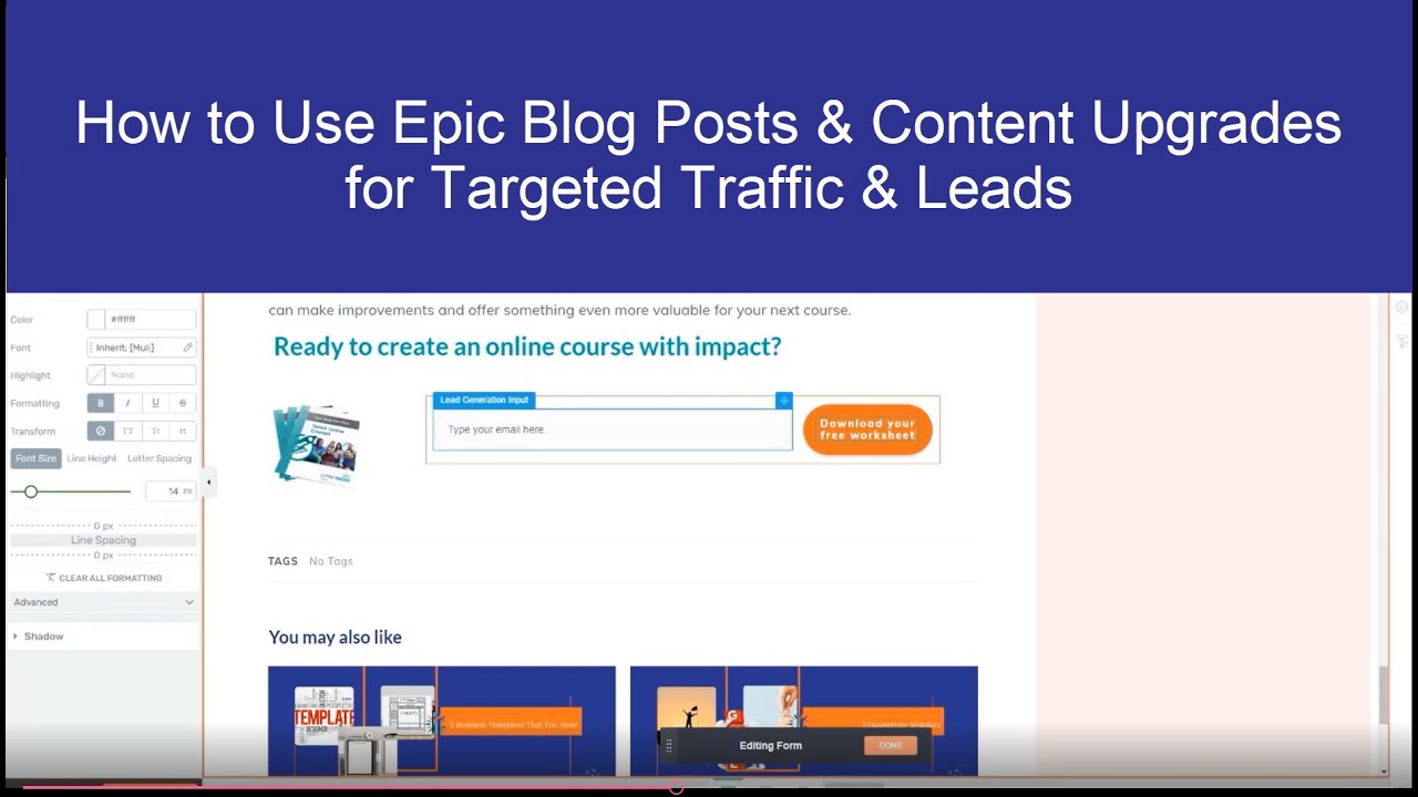How To Use Epic Blog Posts with Content Upgrades for Quality Leads and ...