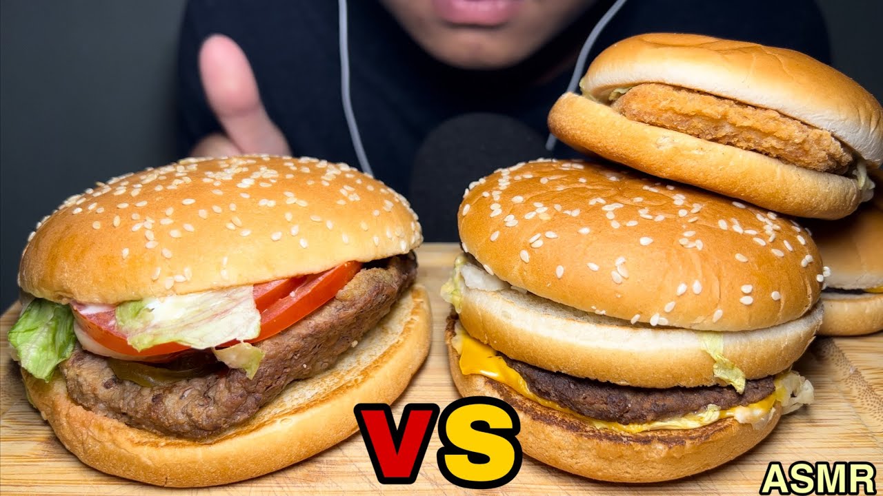 Burger King vs McDonald’s - Whopper vs Big Mac Cheeseburger and ...