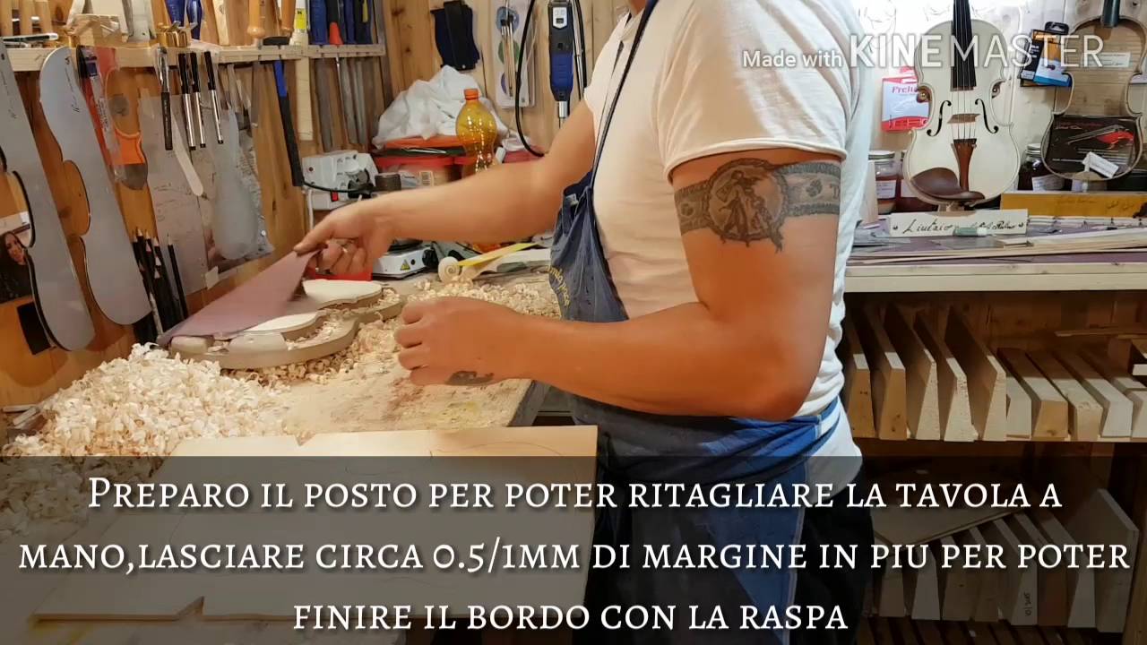 Costruzione violino,tracciatura e taglio della tavola,Liutaio Gabrieli ...