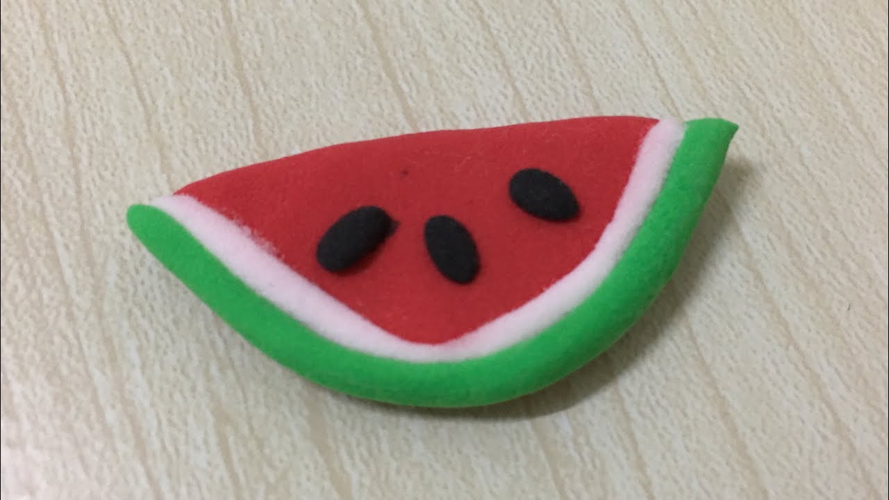 Diy How to Clay watermelon | Watermelon Clay Tutorial Pikky DIY - YouTube
