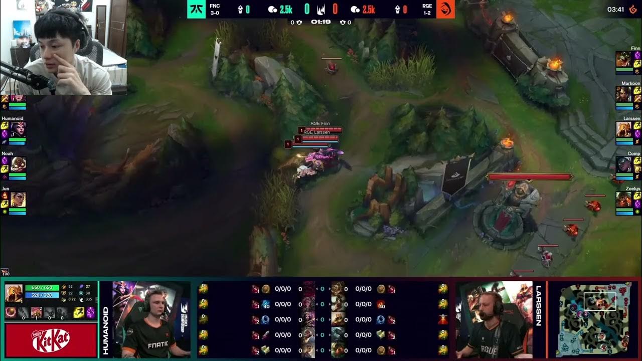 【ZOD】LEC co-stream | FNC vs RGE | Summer W2 D1 | - YouTube