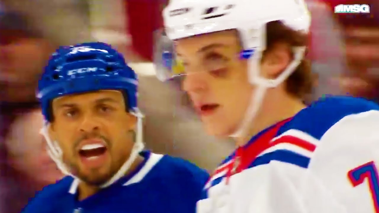 Ryan Reaves Asks Matt Rempe to Fight (FULL CLIP) Rangers vs Maple Leafs ...