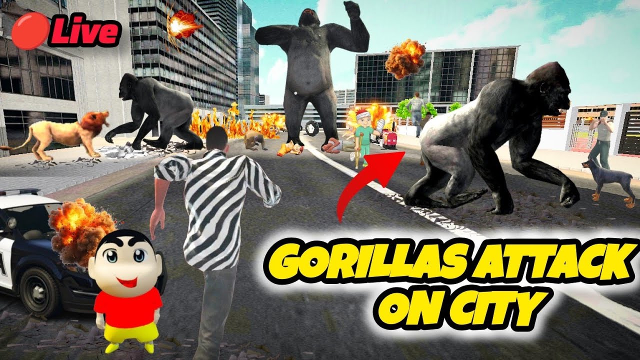 🎯 Today Gorillas Attack In Franklin City 💥 I Saved My City 😱 In || Indian Theft Auto Simulator ...