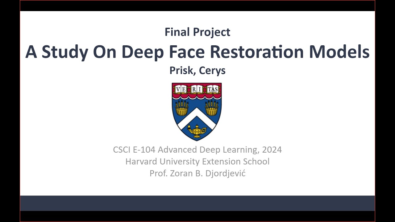 A Study On Deep Face Restoration Models - 2 Minute Demo - YouTube