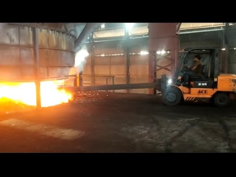 Furnace Stoking application by ACE Diesel Forklift - YouTube