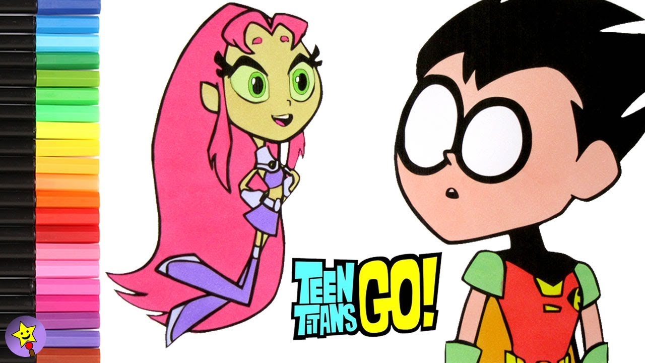 Teen Titans Go! Coloring Book Page Starfire Robin Coloring Book Page ...