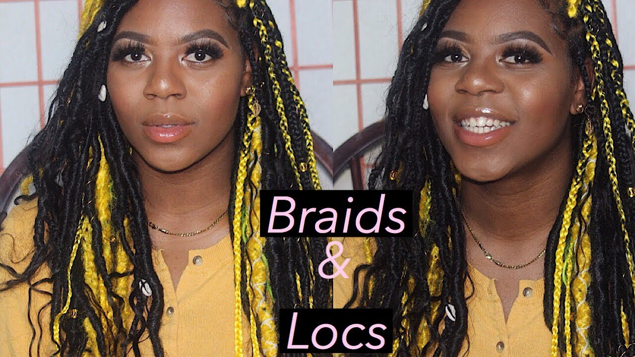 Bohemian Locs with mixed BRAIDS - YouTube