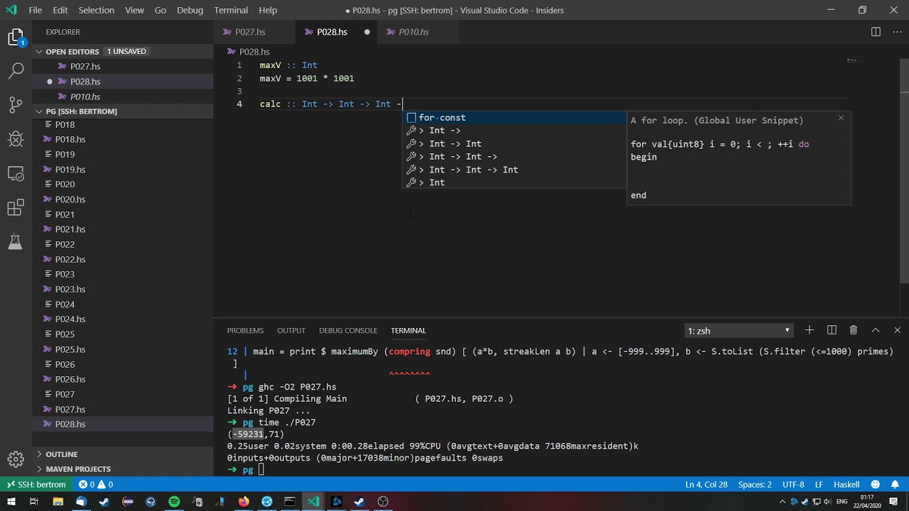 Project Euler Problem 28 in Haskell - YouTube