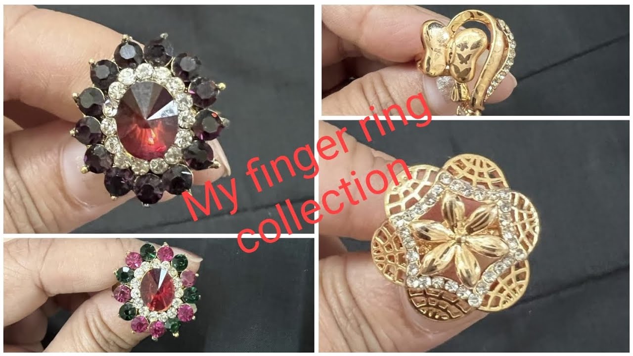 My fancy finger-ring collection // #fancyjewellery - YouTube