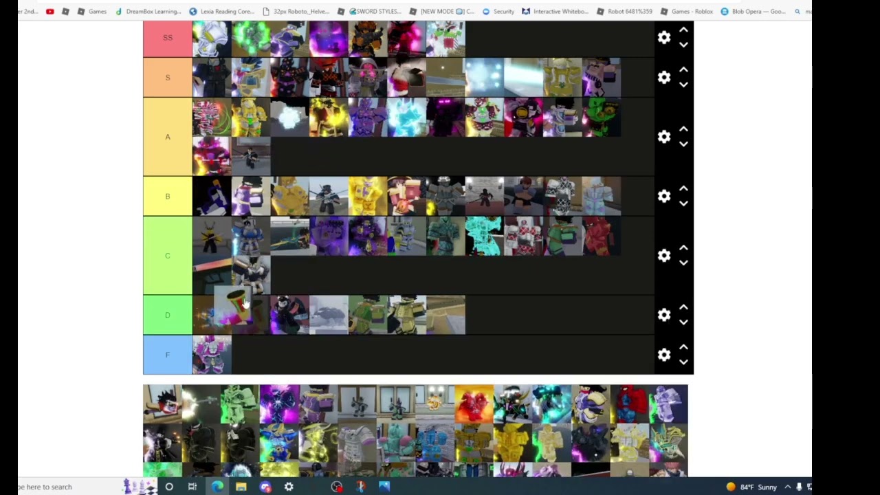 Yba skin tier list 1,35 - YouTube