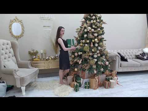 Backstage photo shoot of a model girl in a dress in the New Year's Photo Studio.