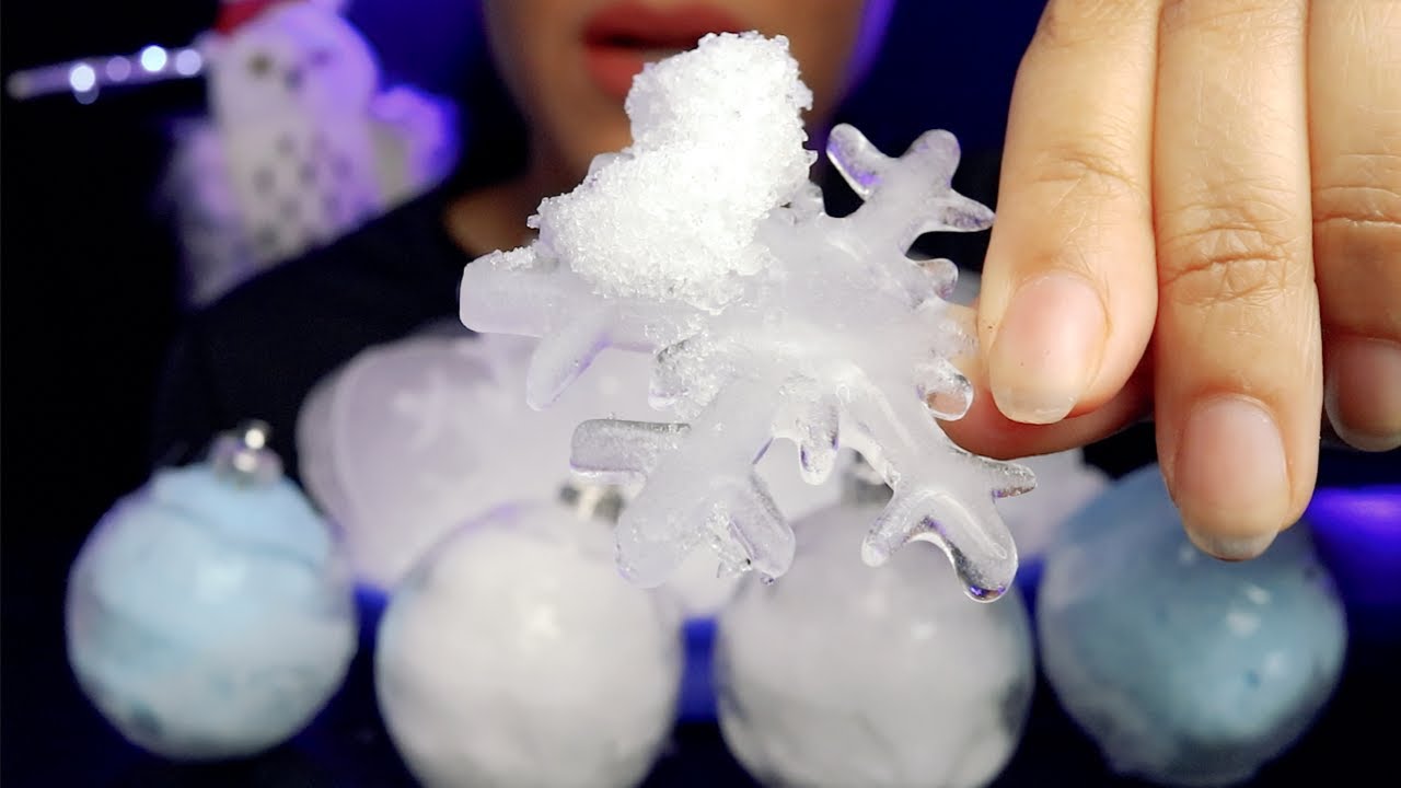 ASMR HOLLOW ICE SNOWBALLS/ FREEZER FROST ICE CHIPS AND SNOWFLAKES ...