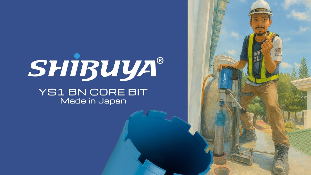 SHIBUYA YS1 DIAMOND CORE BIT - CORING CONCRETE AT MELAKA SITE - YouTube