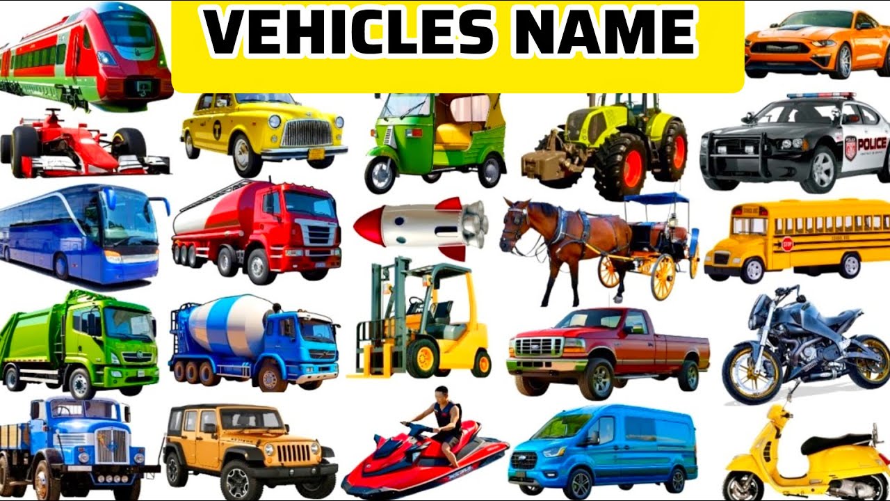 30 Vehicles for Kids | Learn Vehicle Names in English | Fun Transport ...
