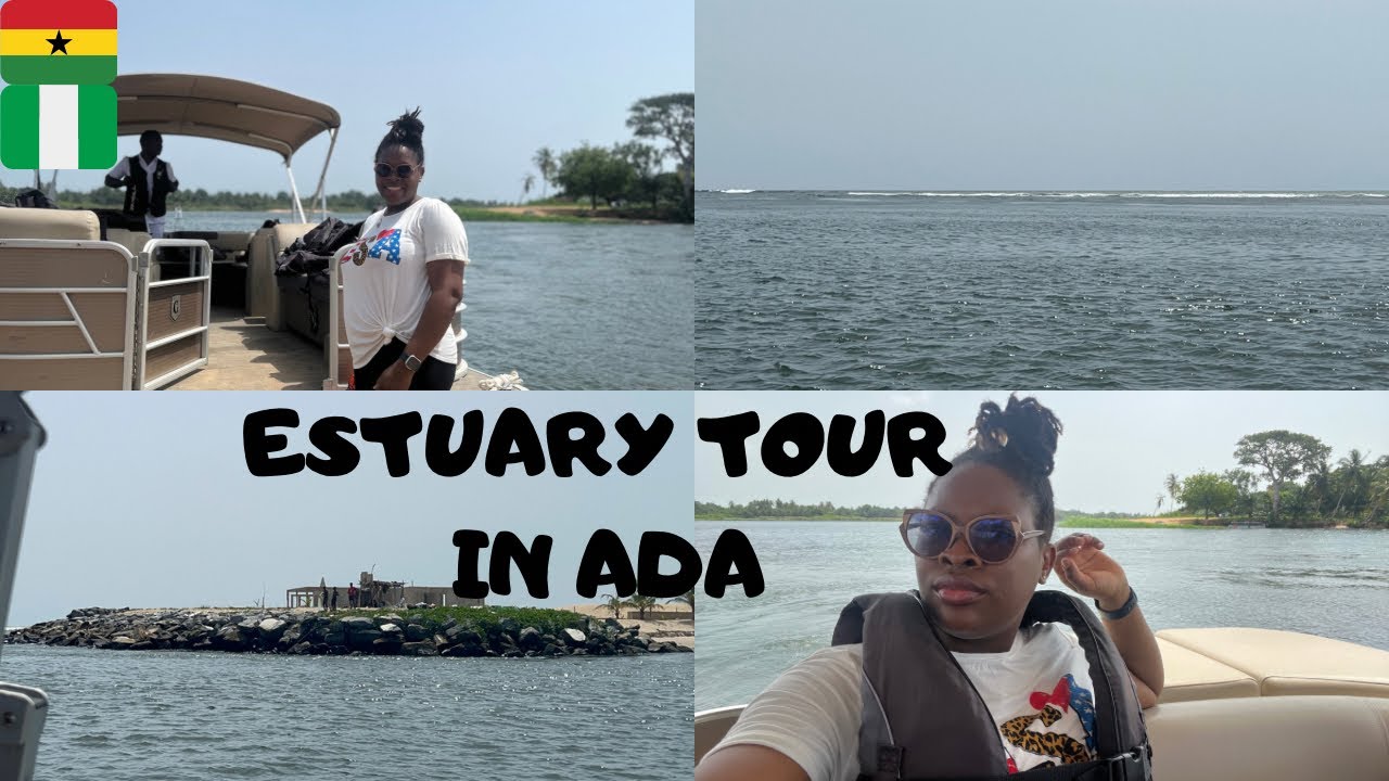 THIS IS WHERE THE VOLTA RIVER MEETS THE ATLANTIC OCEAN 🇬🇭 -ADA ESTUARY|| A VISIT TO A ZOO ON ...