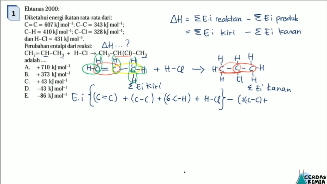 Energi Ikat- TERMOKIMIA- Pembahasan soal 4. Energi Ikat - YouTube