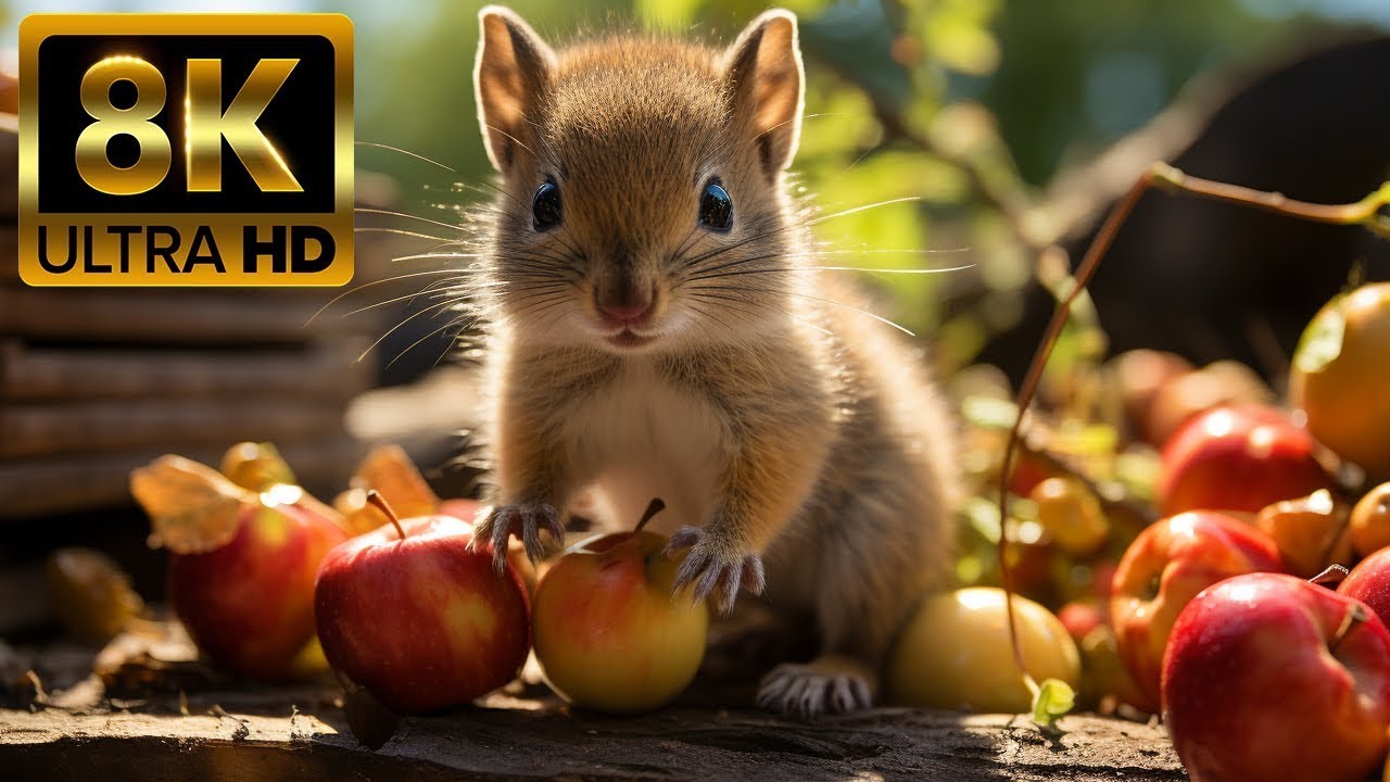 Cute Animals & Wildlife 8K ULTRA HD • Relaxing Music and Nature Sounds ...