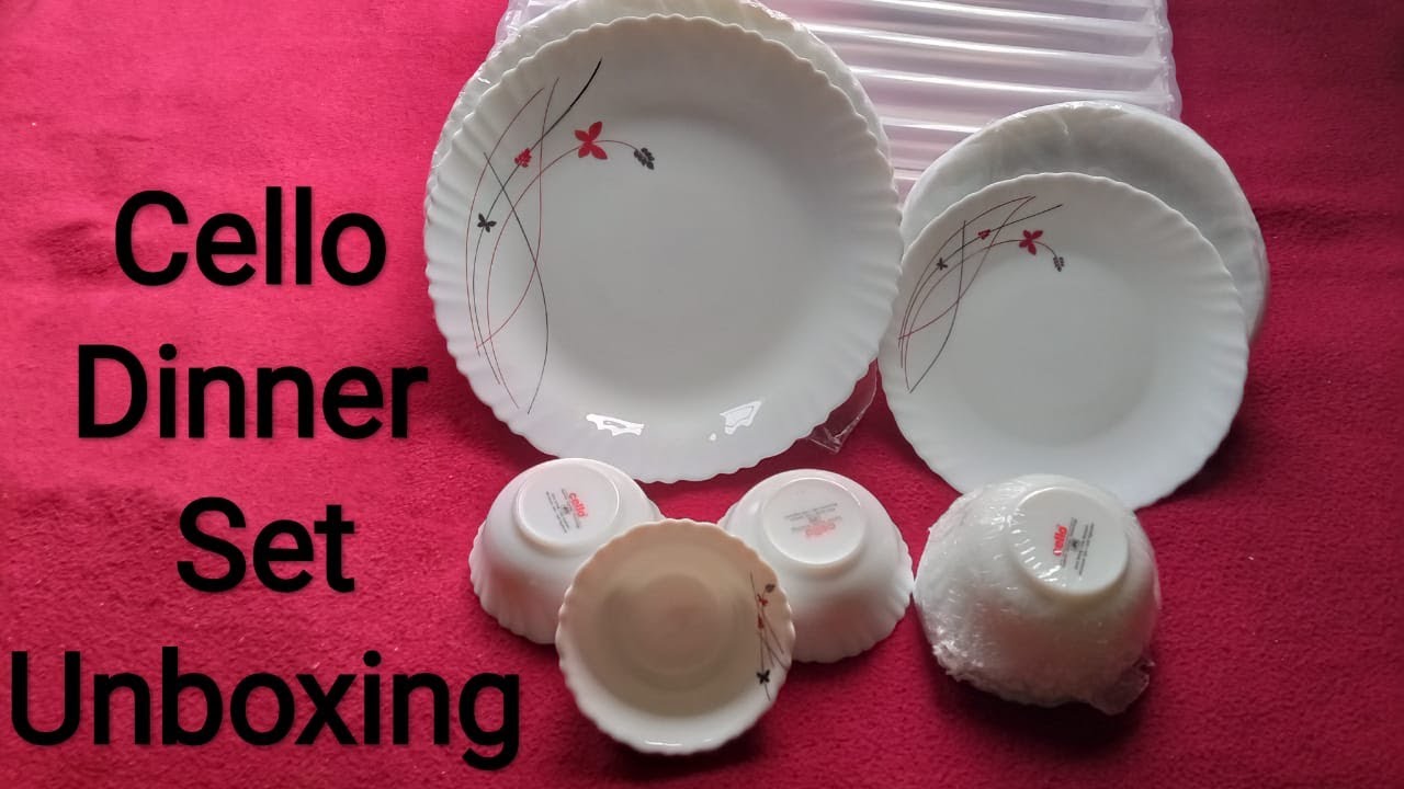 Cello Dinner set (18pcs) Unboxing - YouTube