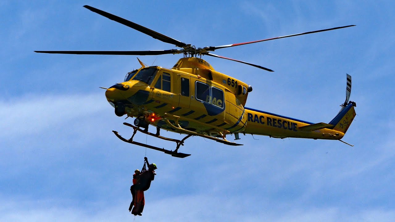 RAC Rescue Helicopter - Water Rescue Training - Champion Lakes WA - 7 ...