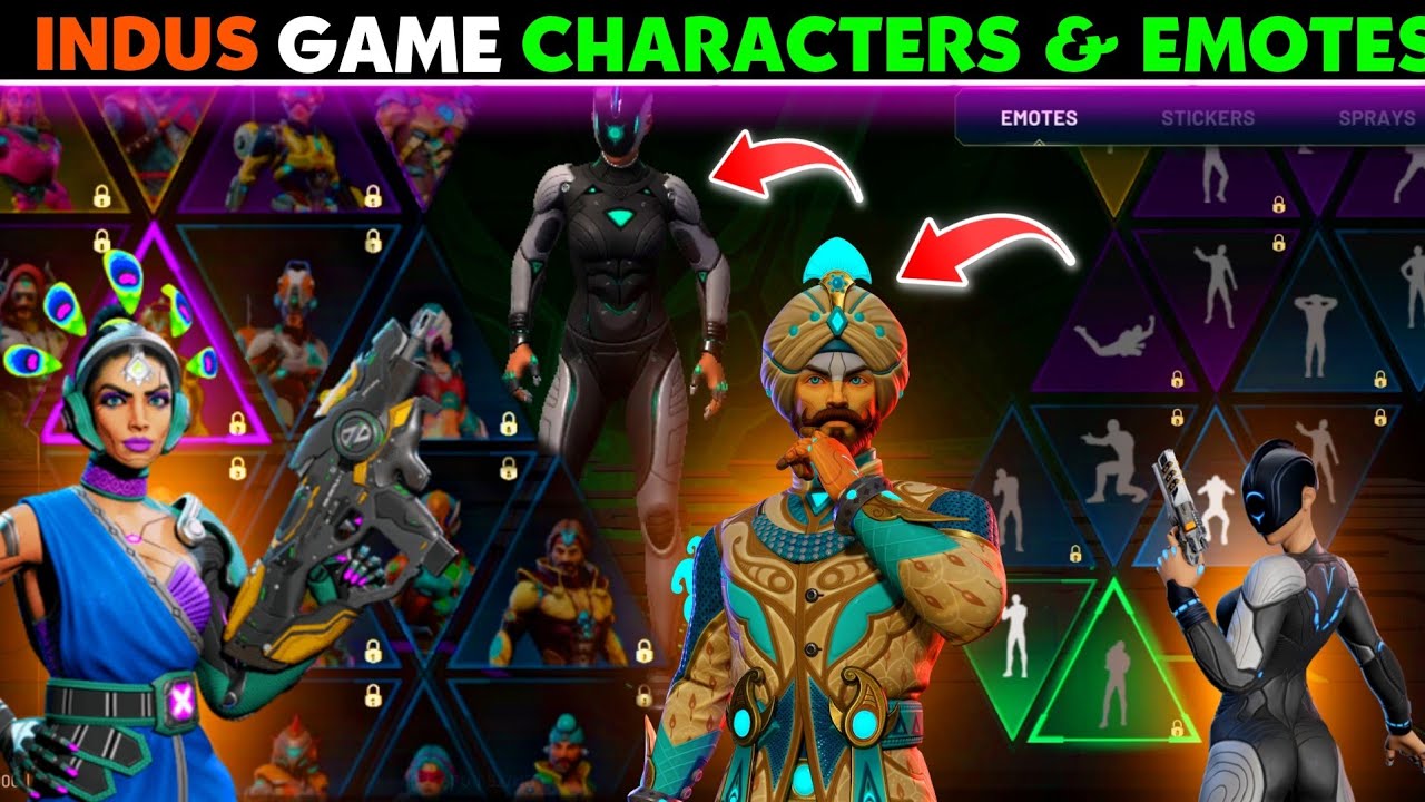 Indus Game All New Characters & Emotes Review | Indus Game Open Beta ...