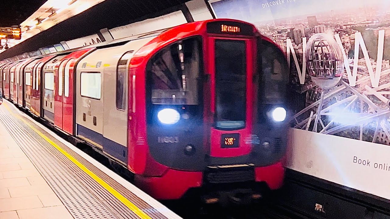 Sound of 2009 Stock Train Arriving and Departing on the London ...