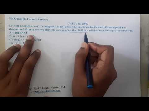 GATE CSE 2000 Q ||Algorithms || GATE Insights Version: CSE - YouTube