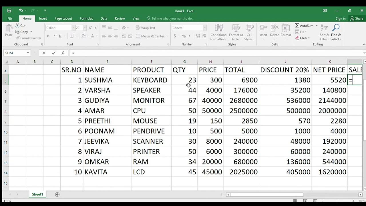 HOW TO CRETE PRODUCT SHEET IN EXCEL. - YouTube
